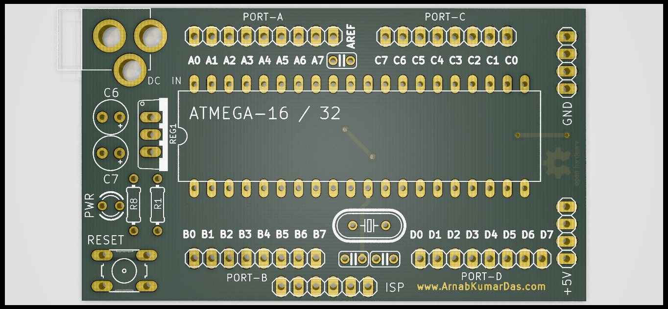 Atmega 16 / 32 Development Board v1.0 - Arnab Kumar Das